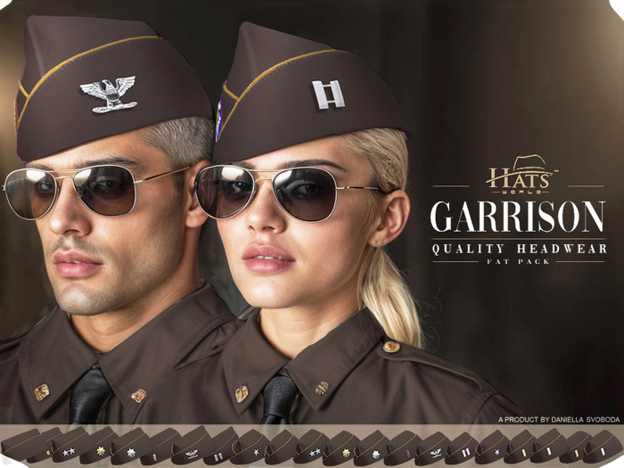Second Life Marketplace - [HW] THE ARMY OFFICER GARRISON CAPS BROWN